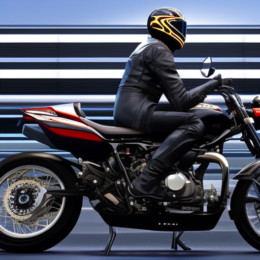 bitfloorsghost: a motorcycle, full shot, at night