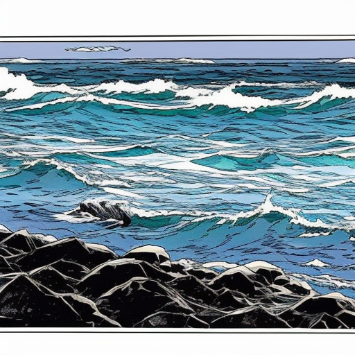 bitfloorsghost: the ocean, manga panel, sketch, comic