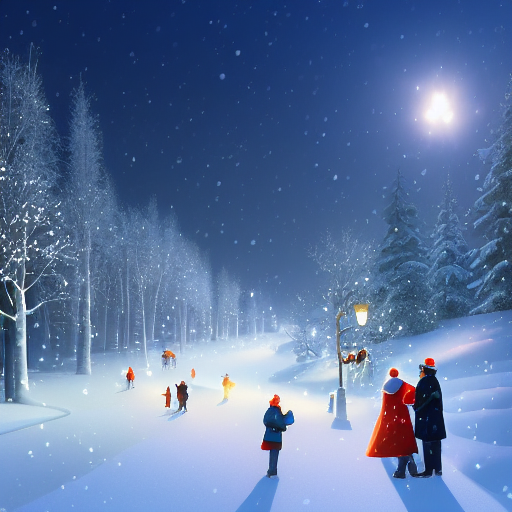 Sparkling Snow At Night