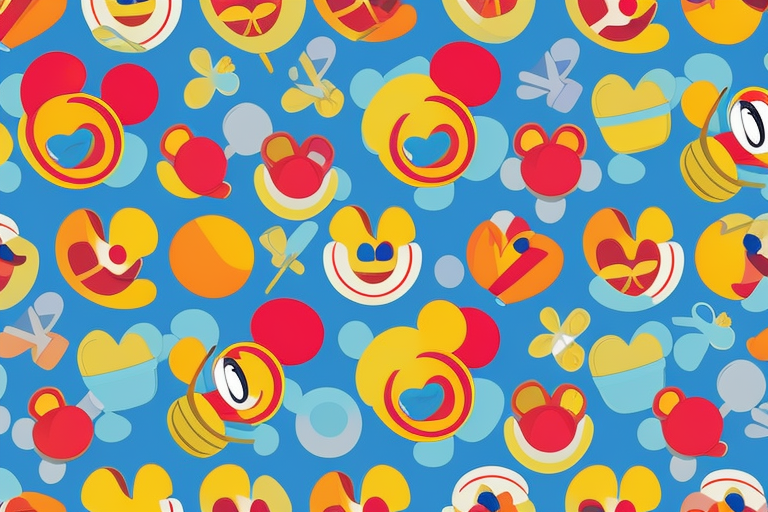 photocrazy: background of mickey mouse icons in bright colors, seamless ...