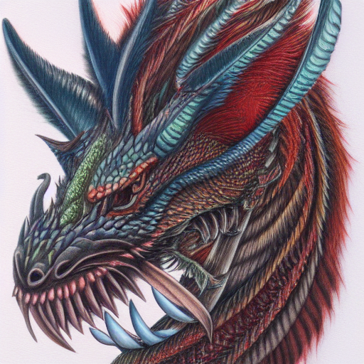 Realistic Dragon Drawing With Color
