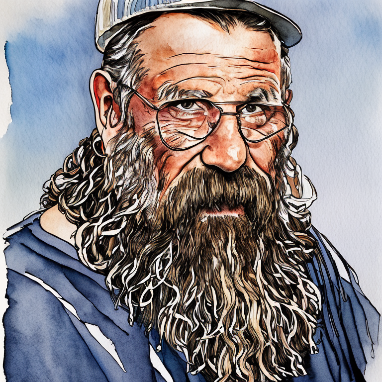 Mountain Man Beard Drawing