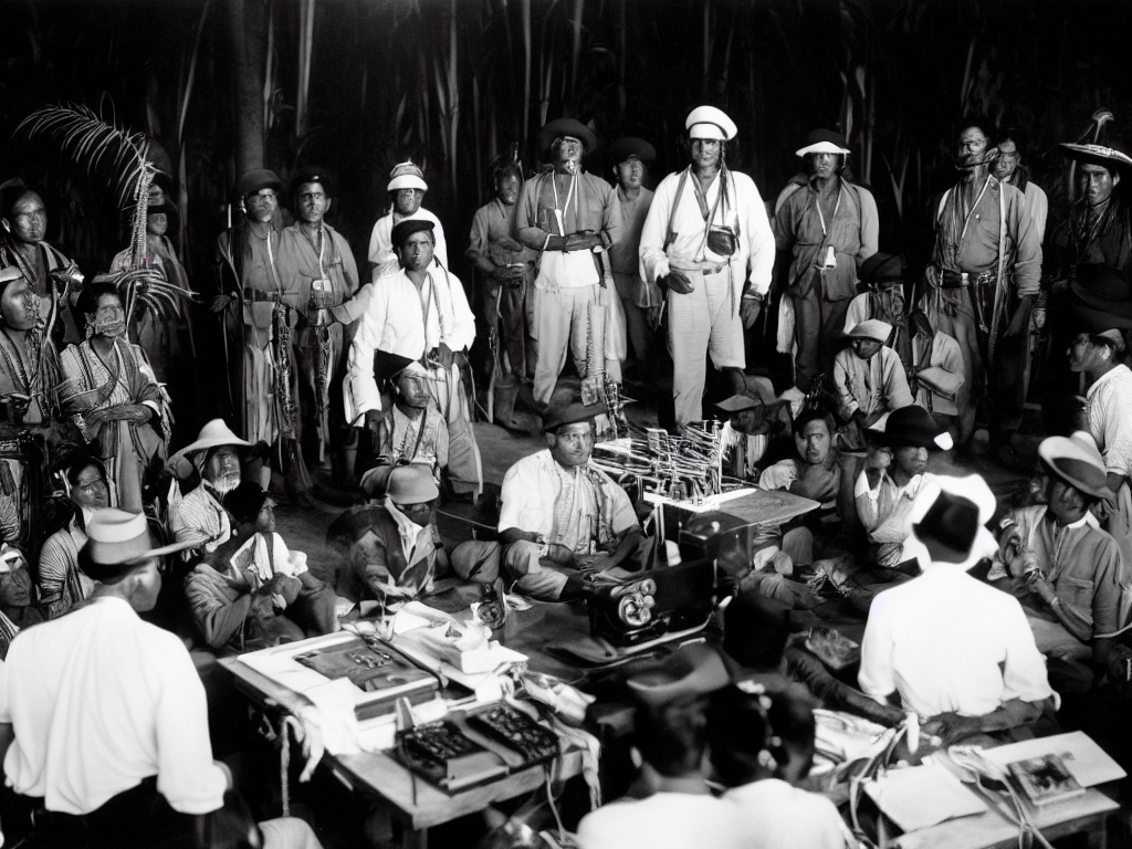 displacedagent: colonial explorer giving a workshop with a computer on ...