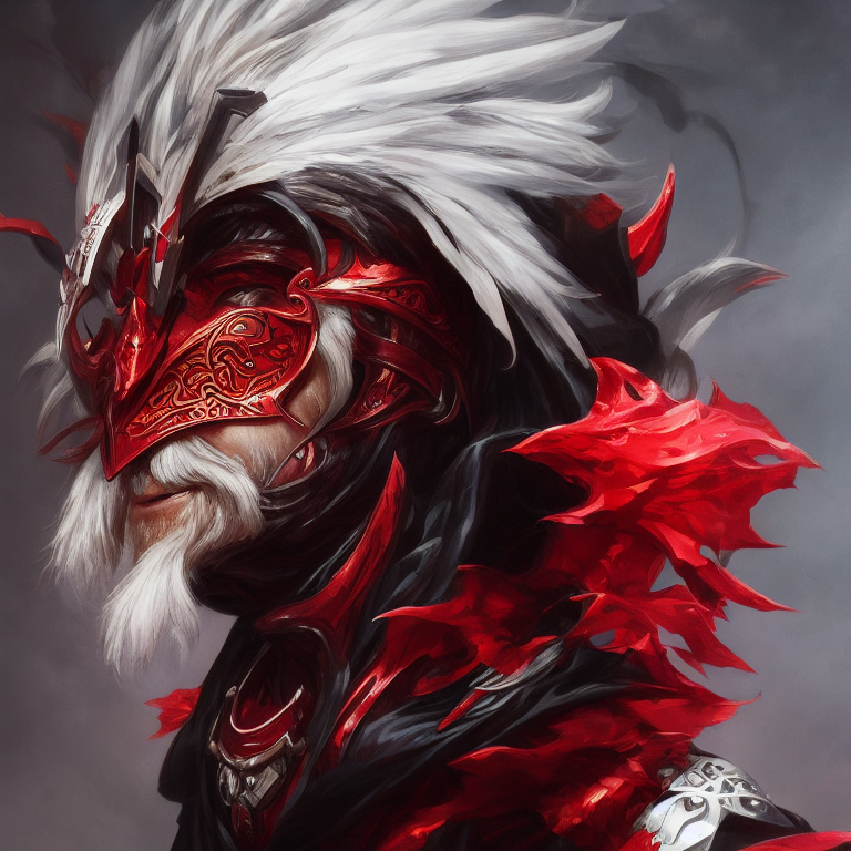 mechapixel: ninja demon asura red mask bankai