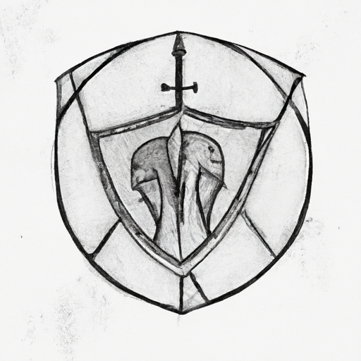 space: Drawing of a symbol of a human being inside a medieval knight's ...