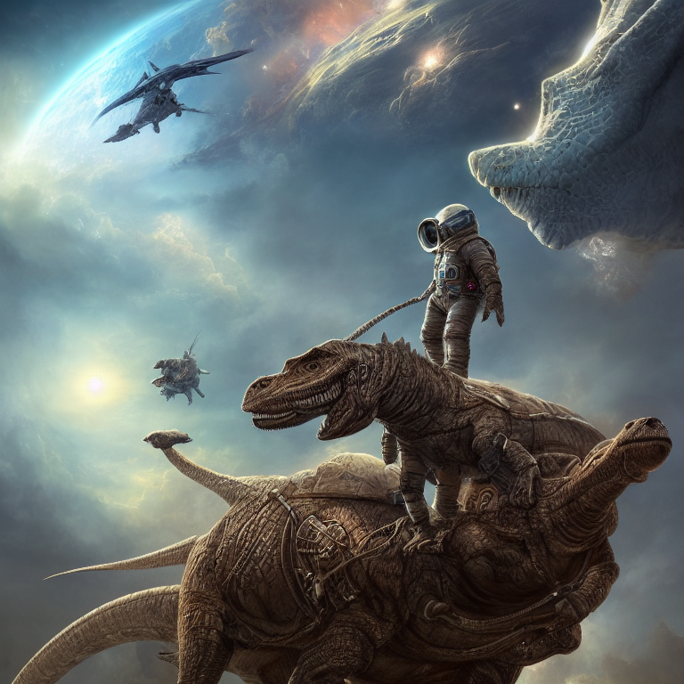 Astronaut Riding T Rex