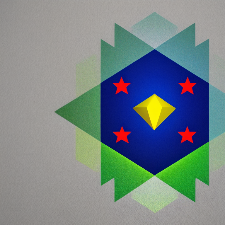 זיוז-י-ו: Icon of the pentagonal green red blue white yellow, powerful, mysterious, amazing ...