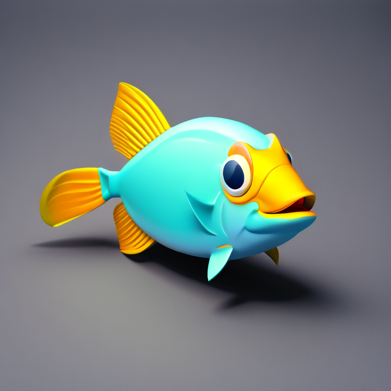 luminous-deer56: A 3d happy positive fish logo, vector art, tattoo ...