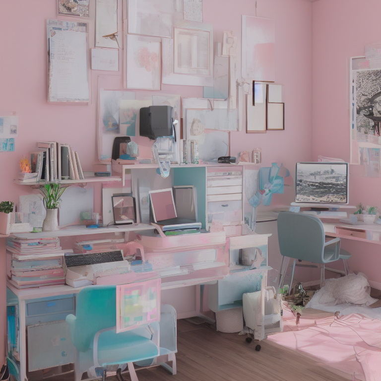 pelinstoll: A pastel home office