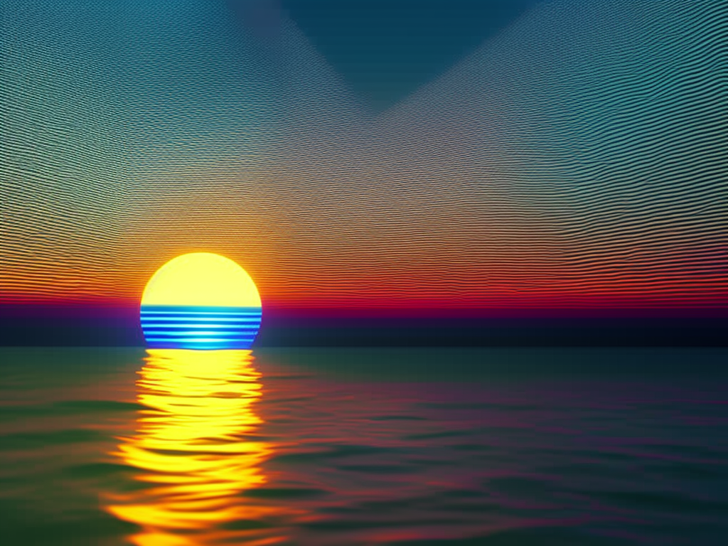 sethmillstein: 3d render of a synthwave ocean, 1980s colors, water ...