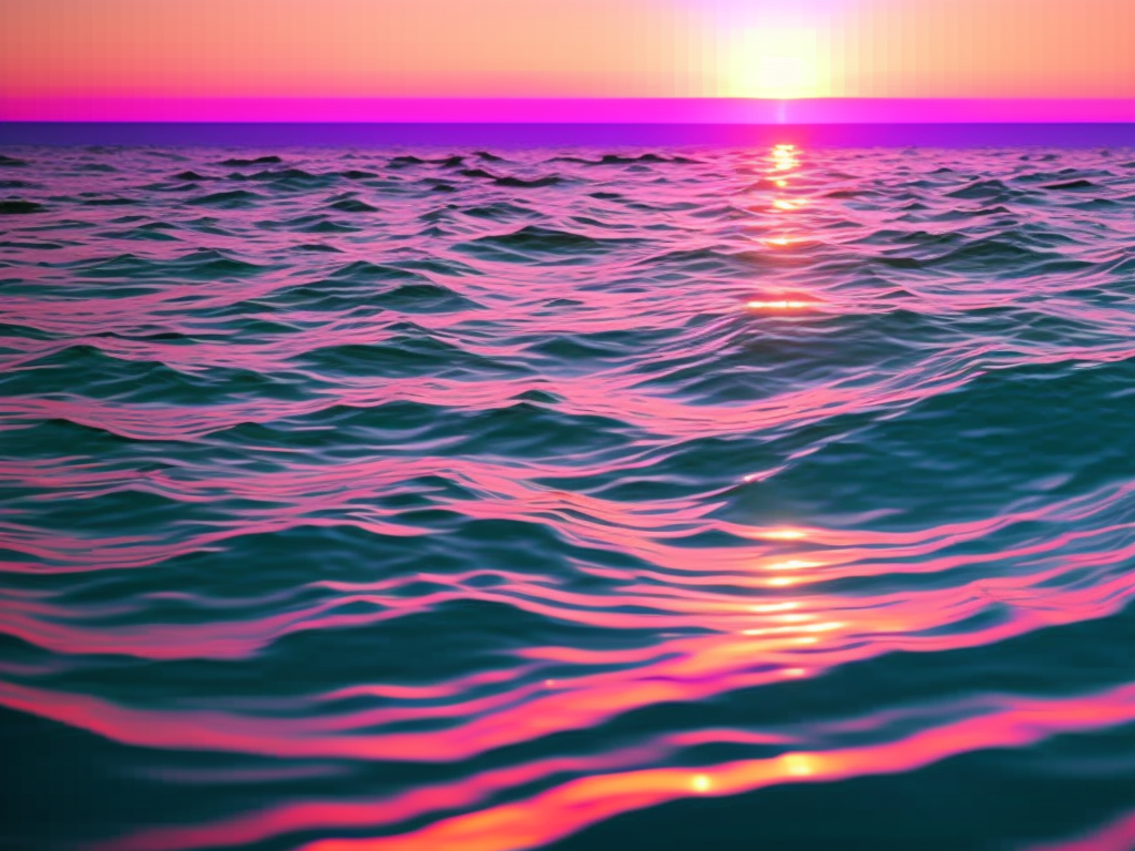 sethmillstein: 3d render of a synthwave ocean, 1980s colors, water ...