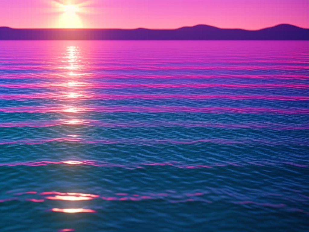 sethmillstein: 3d render of a synthwave ocean, 1980s colors, water ...