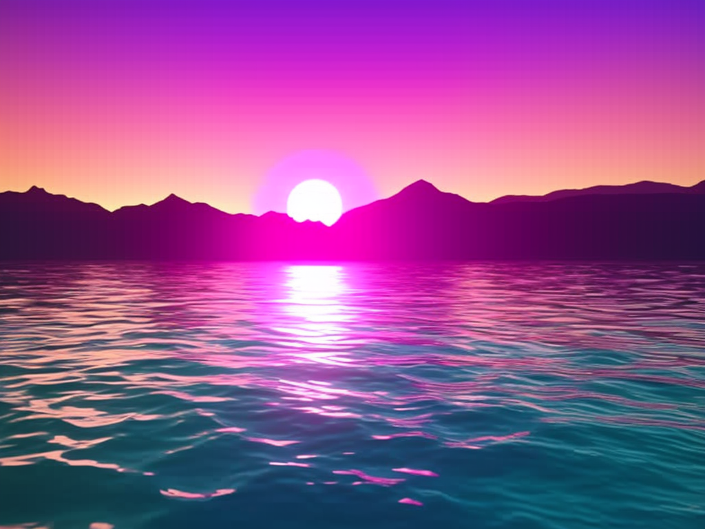 sethmillstein: 3d render of a synthwave ocean, 1980s colors, water ...