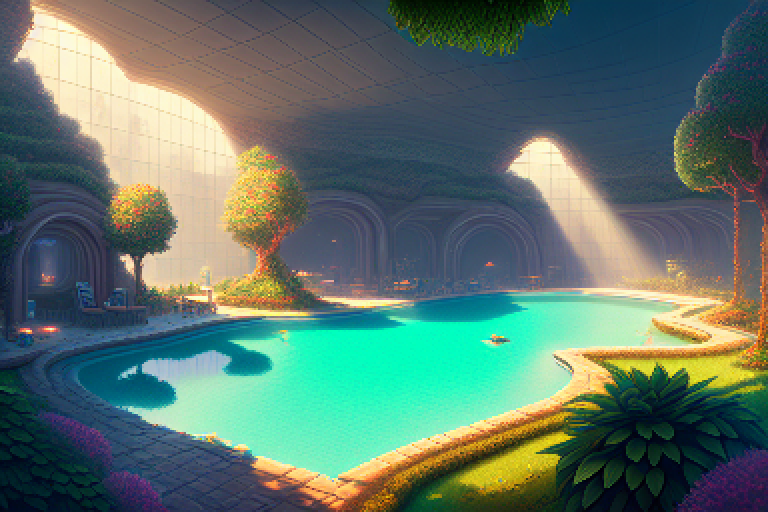 sethmillstein: an enormous indoor poolroom with tiled walls and light ...