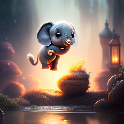 Klee: Any elephant jumping in a pool