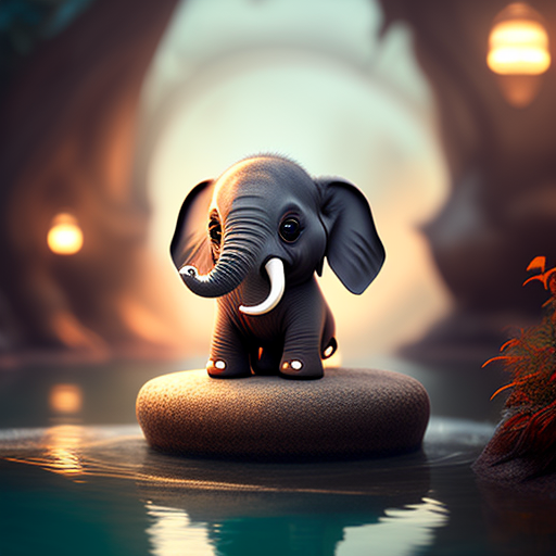 Klee: Any elephant jumping in a pool