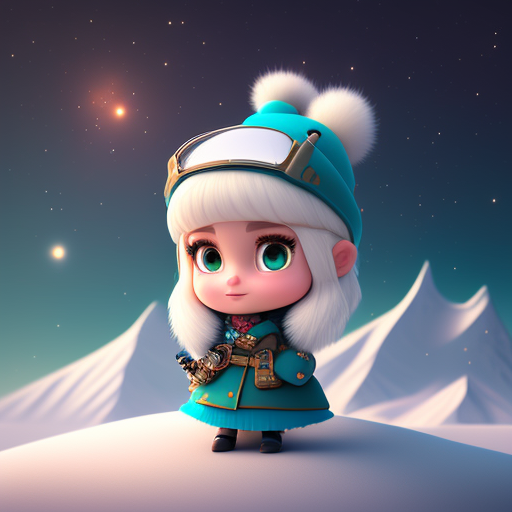 addison: A cartoon girl in an arctic explorer outfit with a distant ...