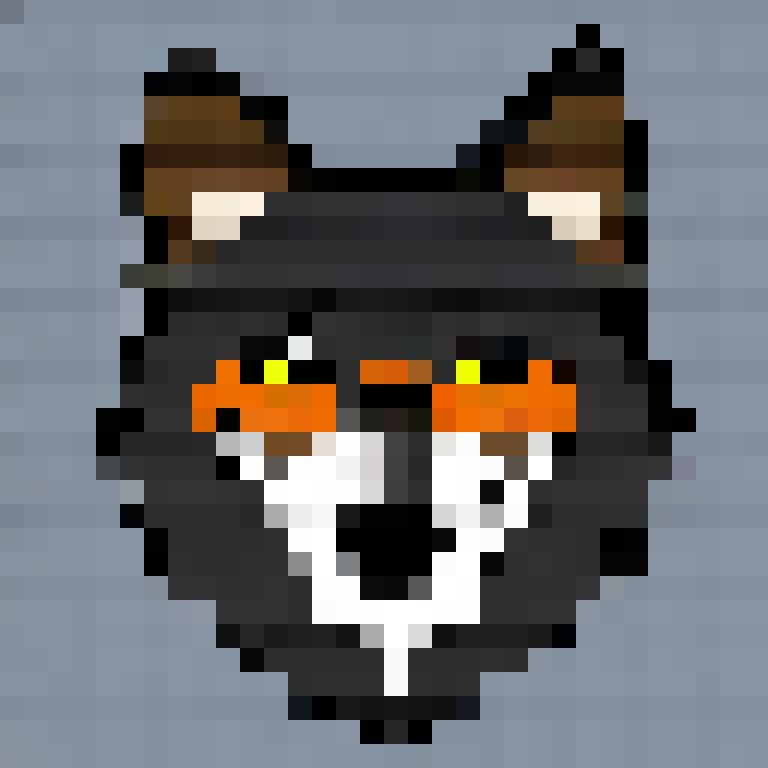 Wolf Head Pixel Art