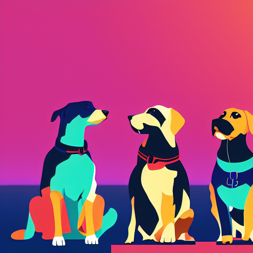 electrotundra: A group of dogs looking at the sunset