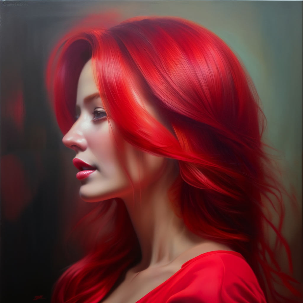 Jaya_Hess: Woman. Neon red hair.