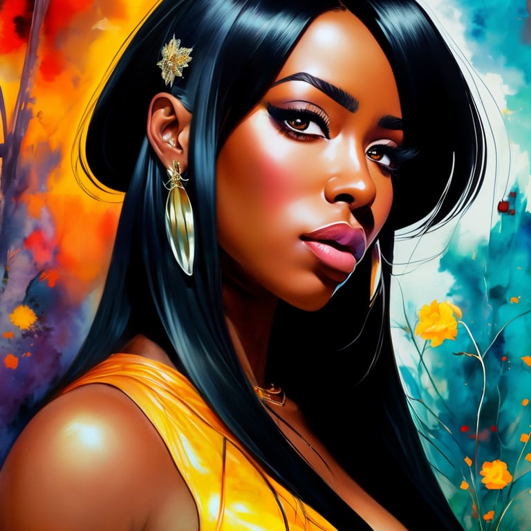 expert-kudu895: pop art, a colorful illustration of an r and b singer ...
