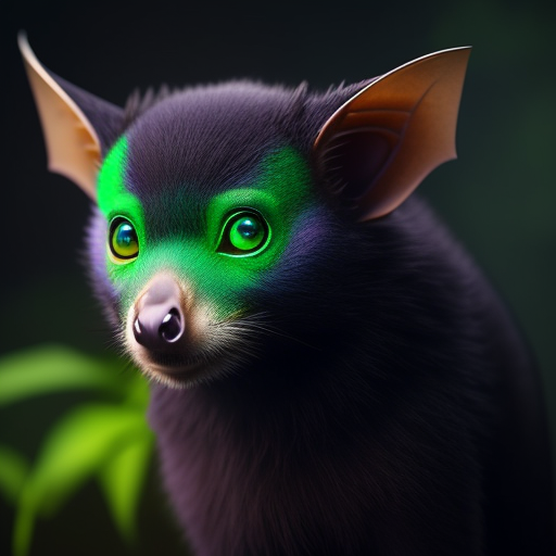 cheery-heron677: A small fruit bat with green coloured fur