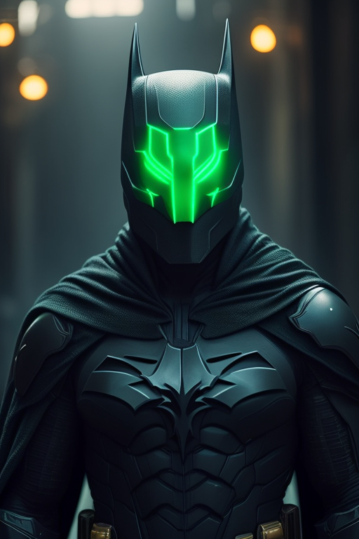 blue-manatee8: angry demonic batman with glowing green suit, fully ...