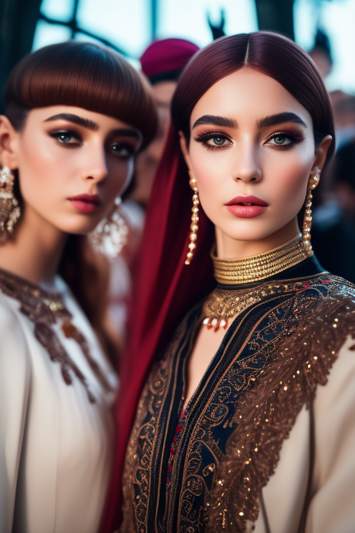 milky-swan39: Pink haired Arab ladies in Paris Fashion week wearing ...