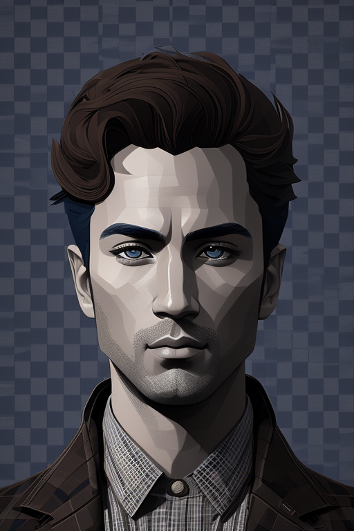 Jaya_Hess: Blue and Brown Checkered Pattern