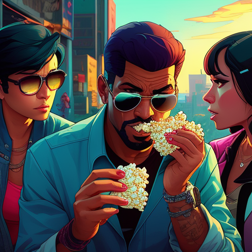 stonedbrasil: eating popcorn holding a tv remote control