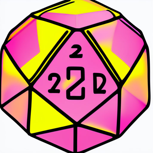direct-hawk216: Clipart of a pink and yellow d20