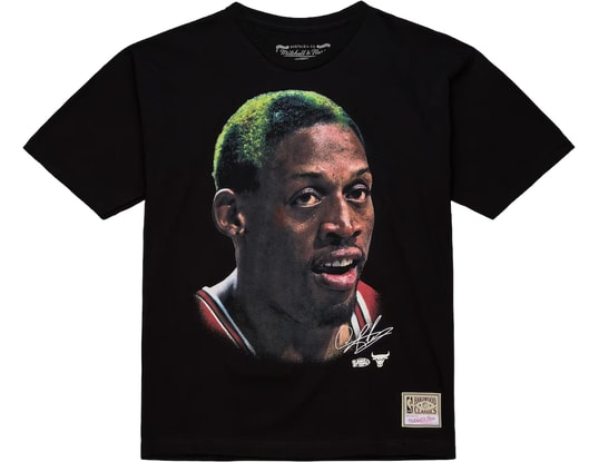 Mitchell and Ness Chicago Bulls NBA Big Face Dennis Rodman T-Shirt ...