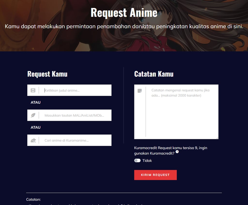 Halaman Kreator Kuramanime (@kuramanime) di Trakteer - Trakteer.id