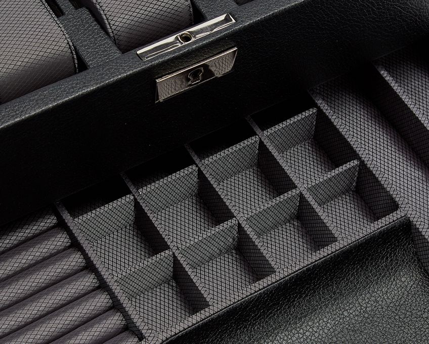 WOLF 10 Piece Watch Box with Drawer Viceroy Black 466202 | Royal Tempus