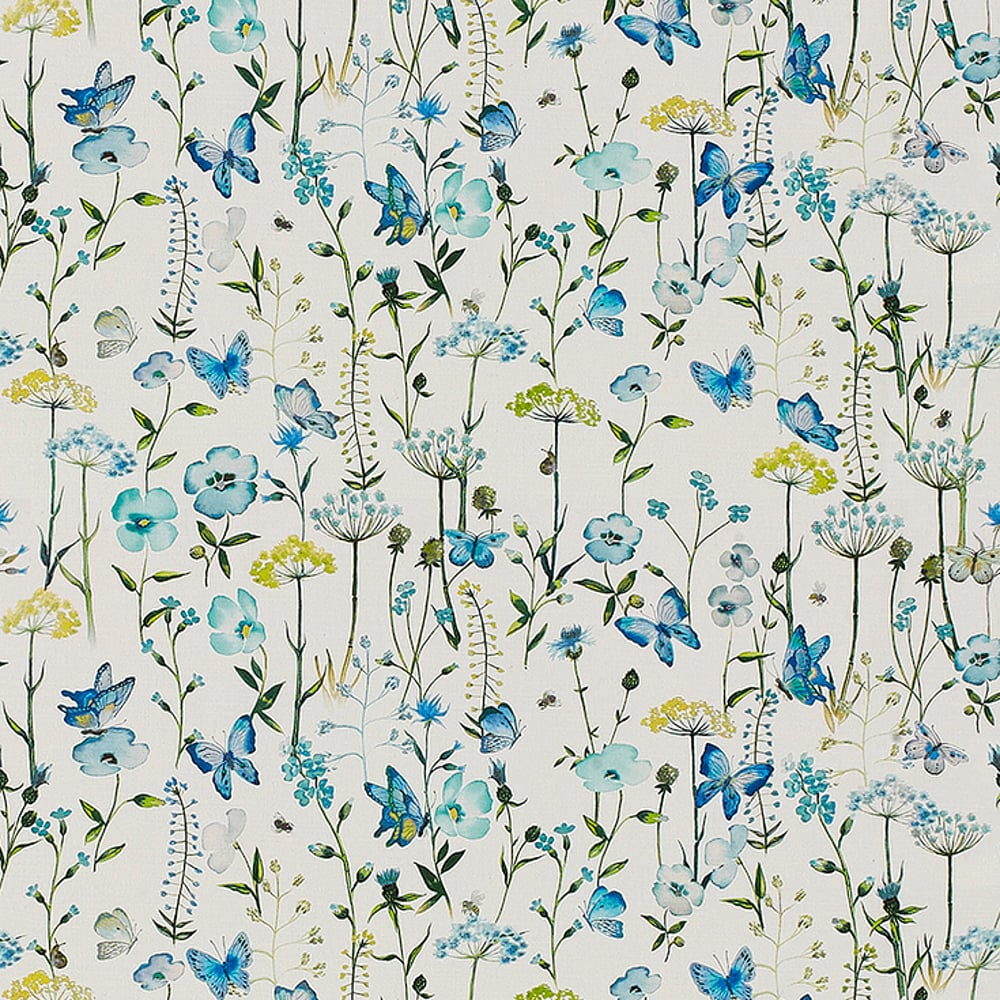 Meadow Sweet Cornflower Fabric by Fibre Naturelle - Britannia Rose