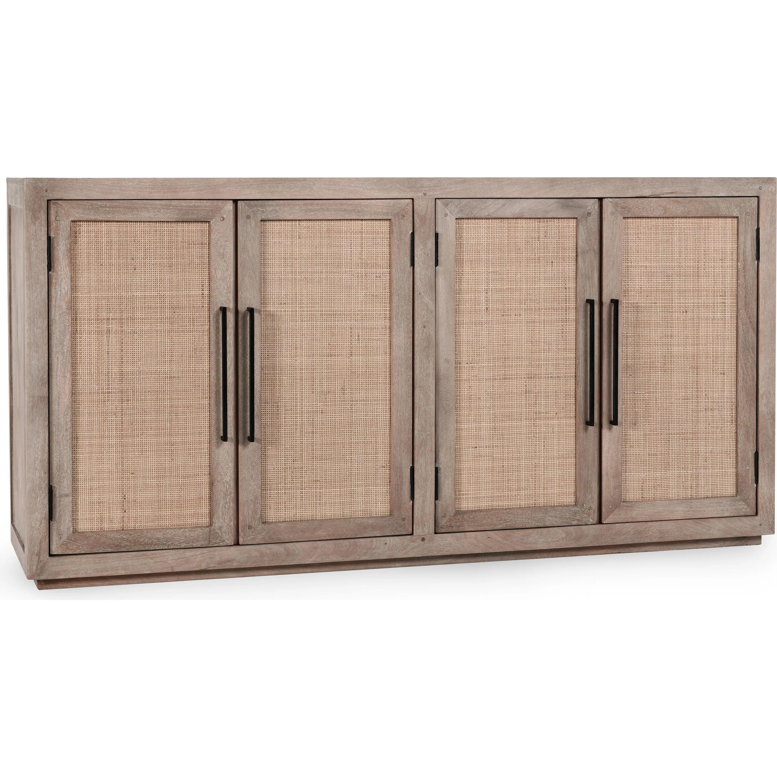 Classic Home Jensen 72" Wood and Cane Weave Buffet Sideboard | Layla Grayce