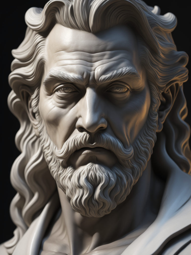 Premium Free ai Images | realistic portrait white greek marble statue ...