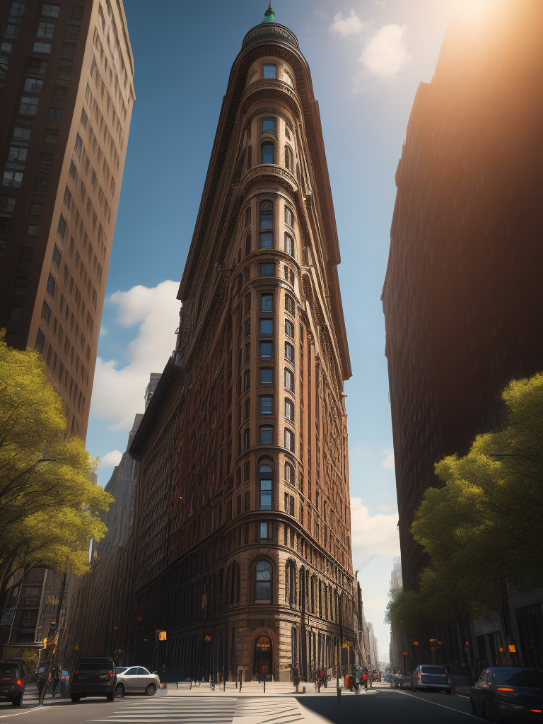 Lumenor AI Image Generation - flatiron building vibrant colors warm ...