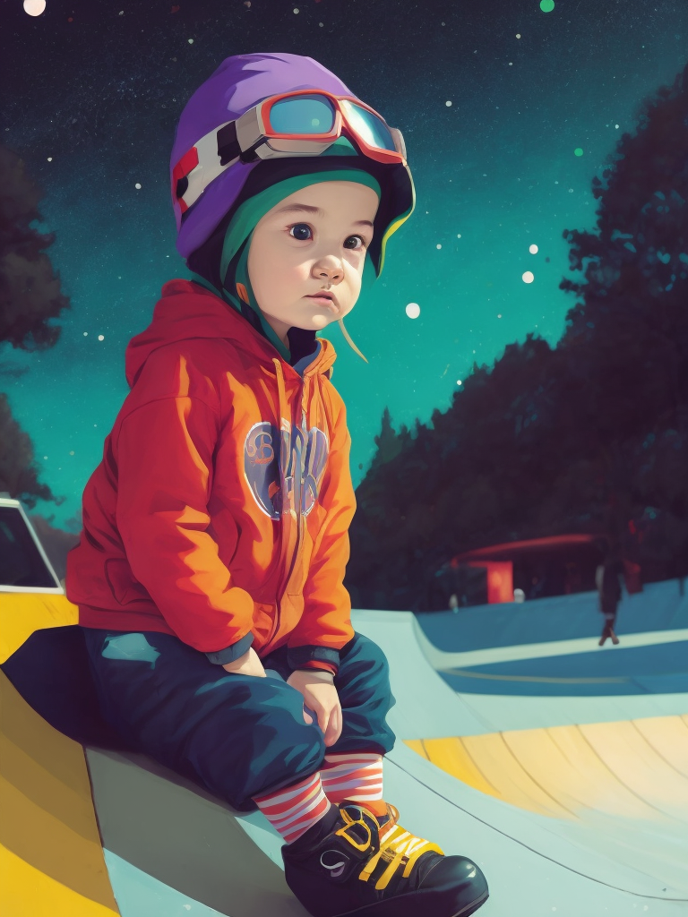 Lumenor AI Image Generation - cartoon style of baby wearing underground ...