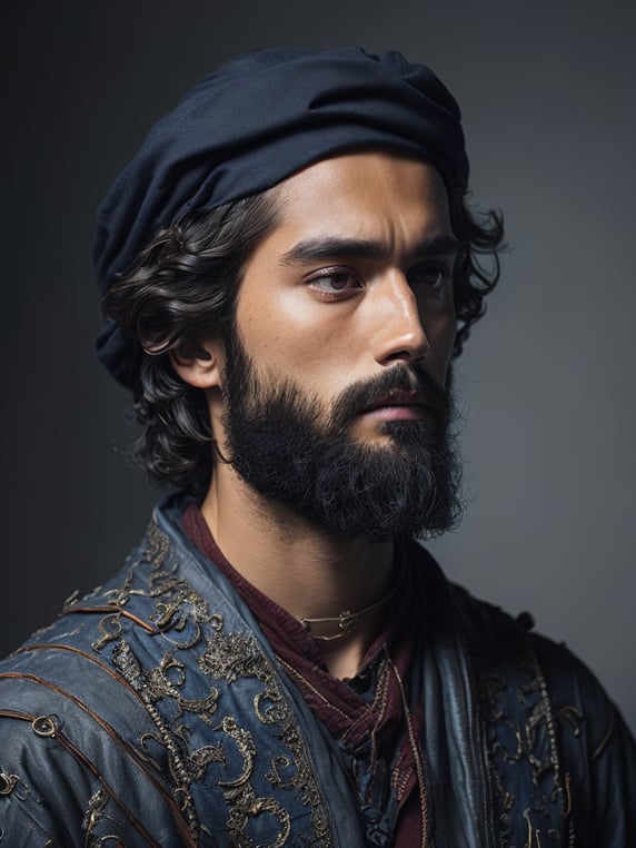 Premium Free ai Images | marco polo portrait oil canvas