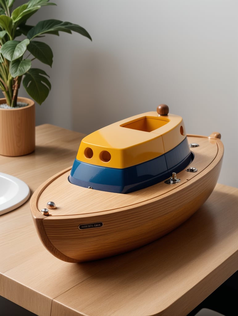 Premium Free ai Images | bath toy chubby boat designed by dieter rams ...