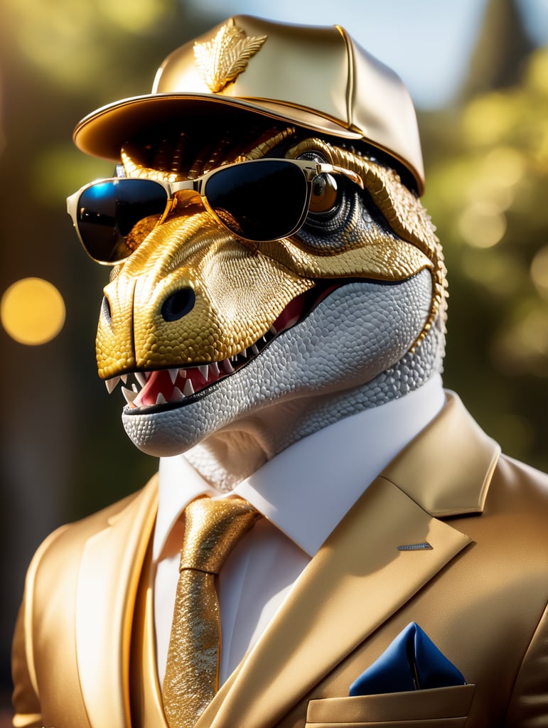 Premium Free ai Images | photorealistic muscular gangsta rex avatar cap ...