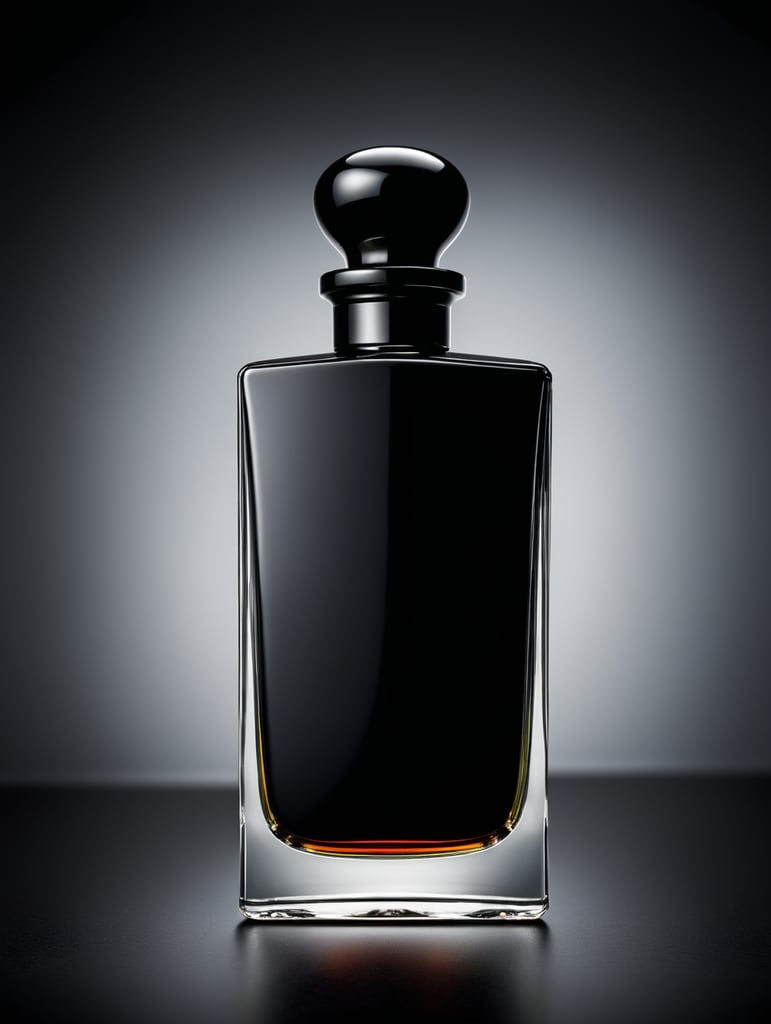 Premium Free ai Images | minimalist design black colour perfume bottle ...