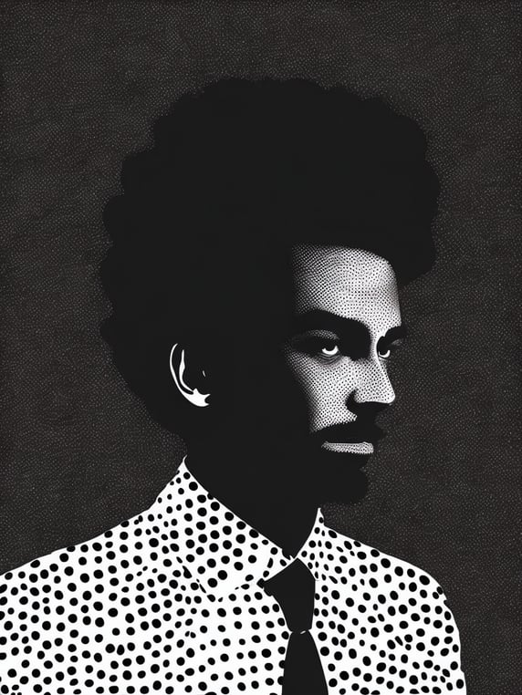 Premium Free ai Images | an illustration of man halftone print made of ...