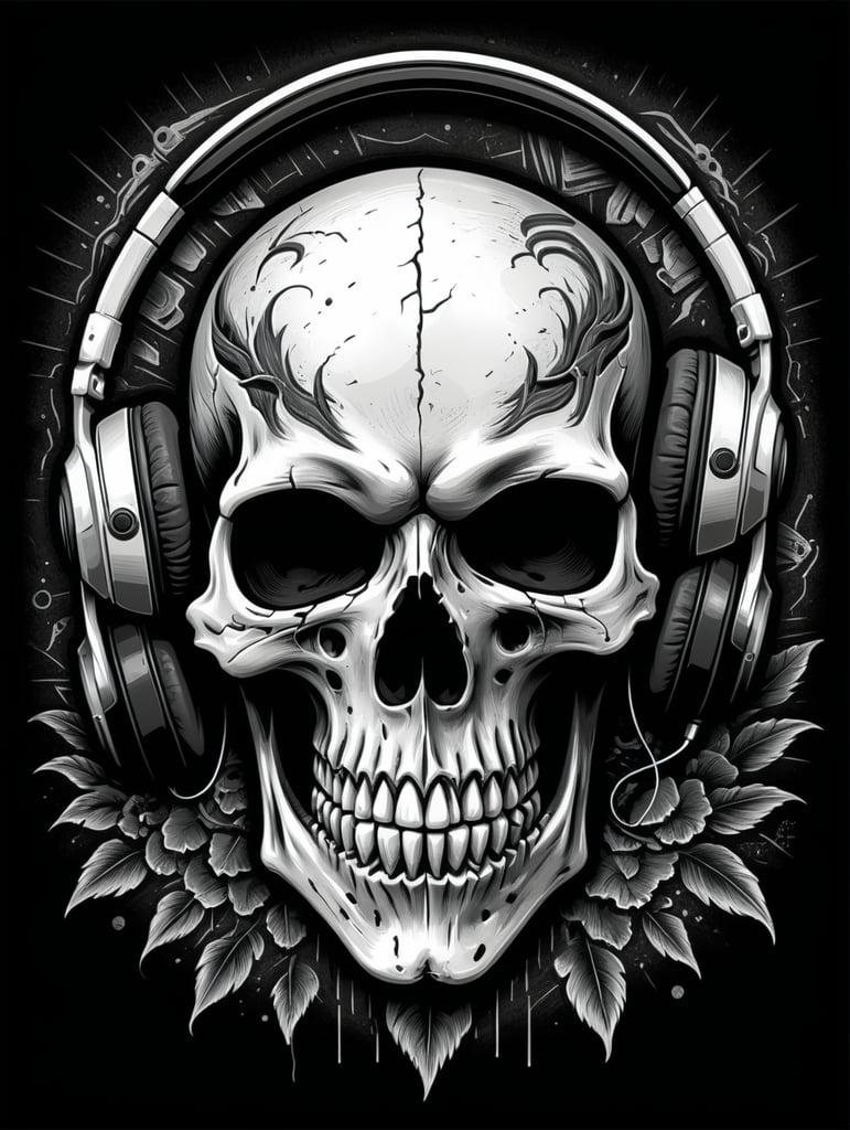Premium Free ai Images | black and white game over skull gaming logo ...