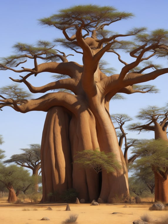 Premium Free ai Images | baobab tree savanna depth of field incredibly ...