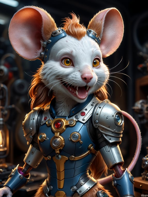 Premium Free ai Images | gadget hackwrench anthropomorphic mouse cartoon