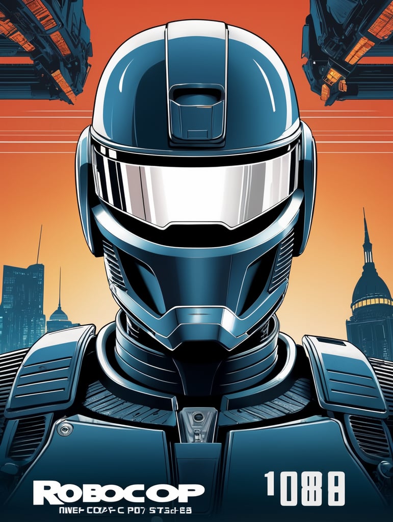 Premium Free ai Images | robocop style eye catching poster style ...