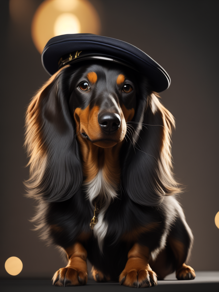 Lumenor AI Image Generation - long hair dachshund dog with black fur ...