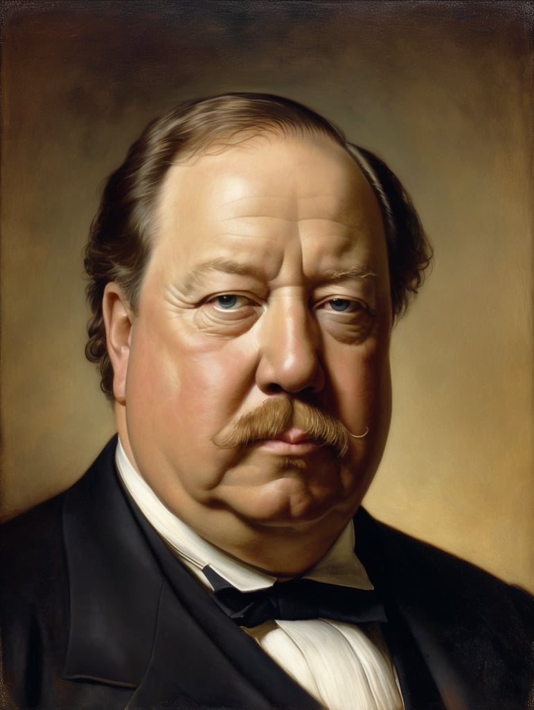 Premium Free ai Images | portrait of william howard taft by rembrandt ...